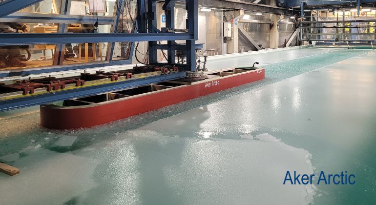 Simulation method explored for brash ice tests | Aker Arctic
